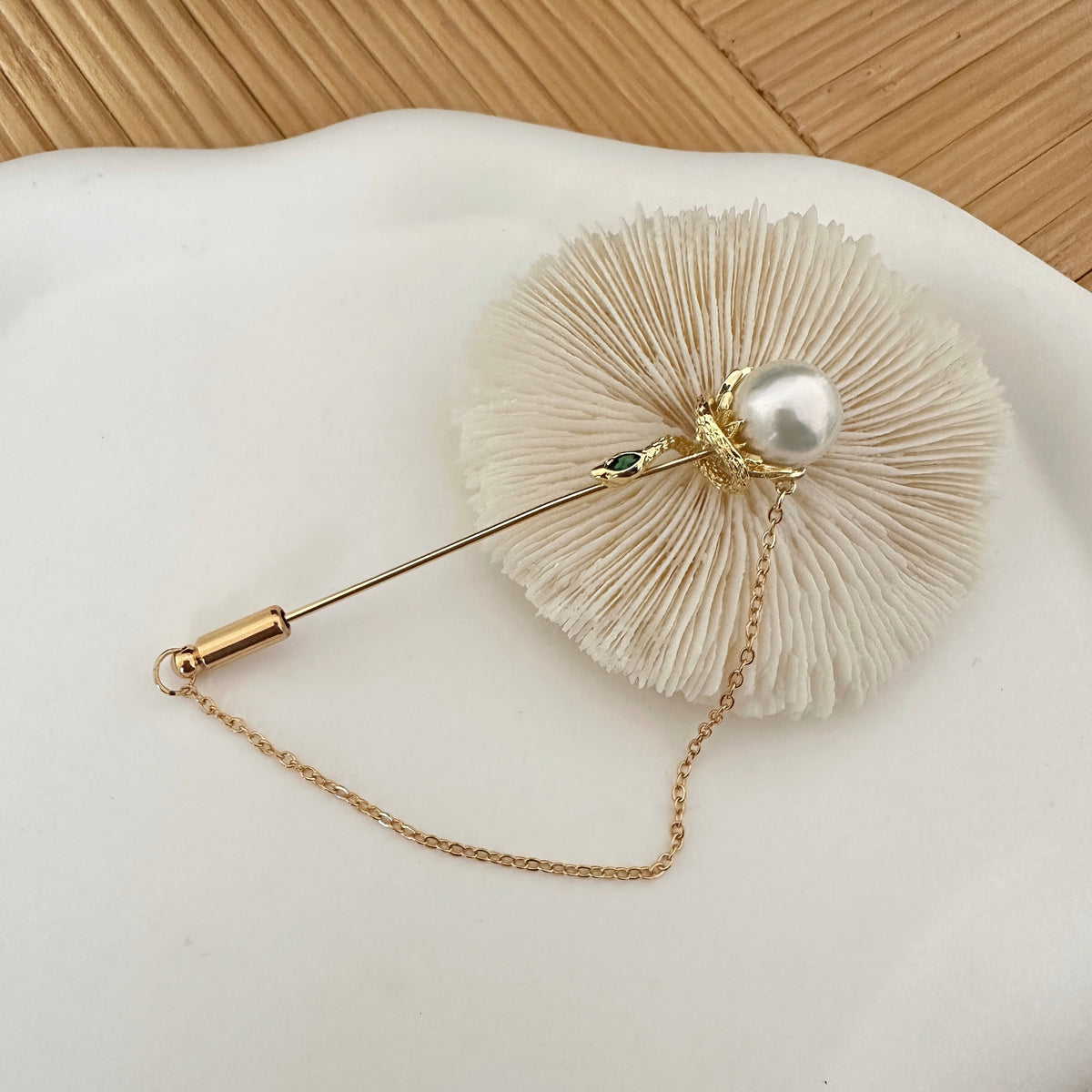 Mace and Snake Pearls Brooch – MissQ studio