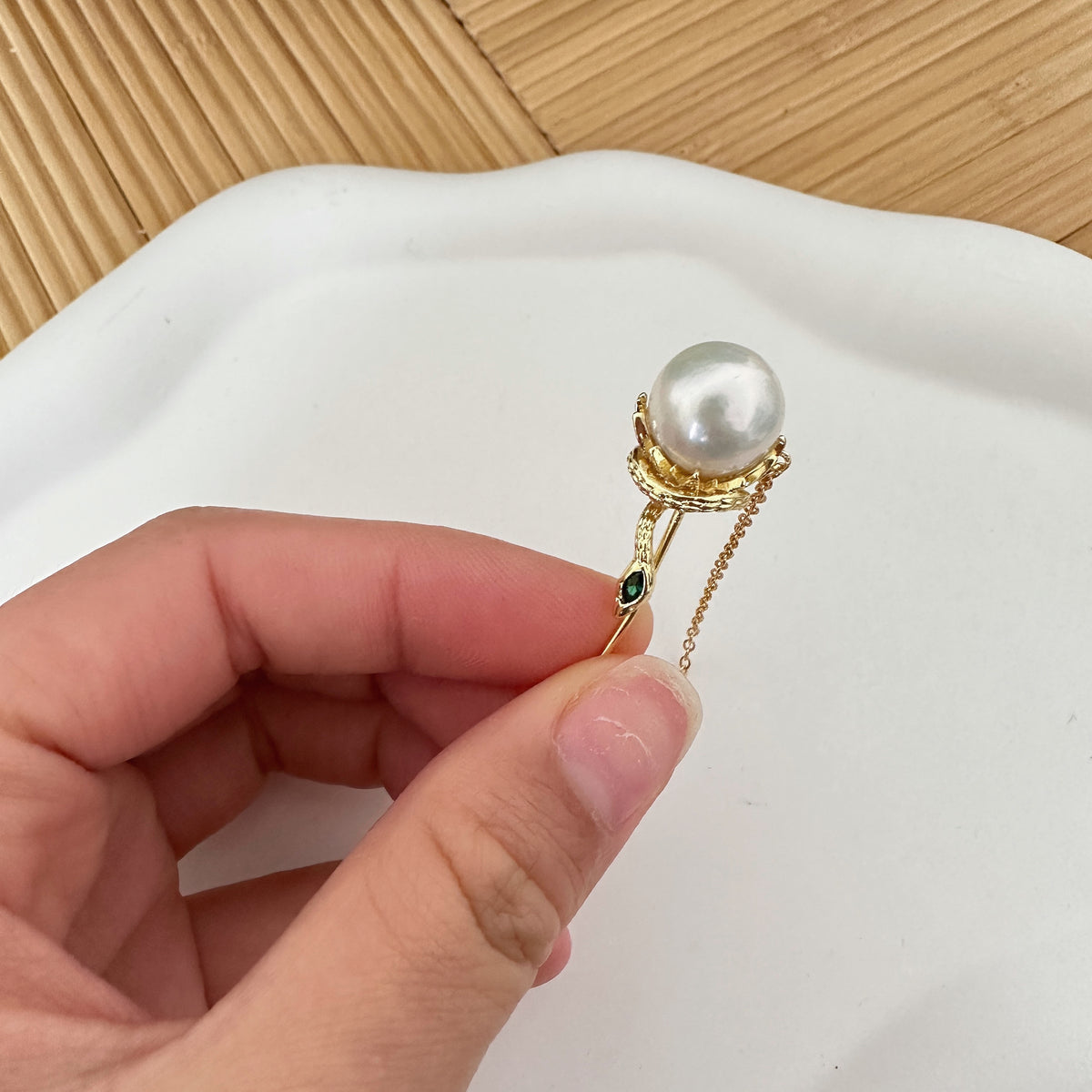 Mace and Snake Pearls Brooch – MissQ studio